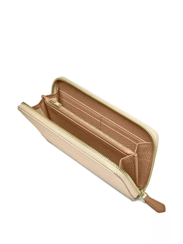 MAISON DE SABRE Zip-fastening Leather Long Wallet - Neutrals
