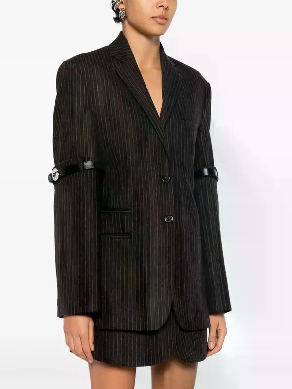 Coperni Pinstriped Blazer With Belted Sleeves