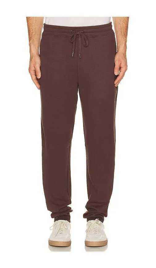 Onia Waffle Jogger In Brown - Java