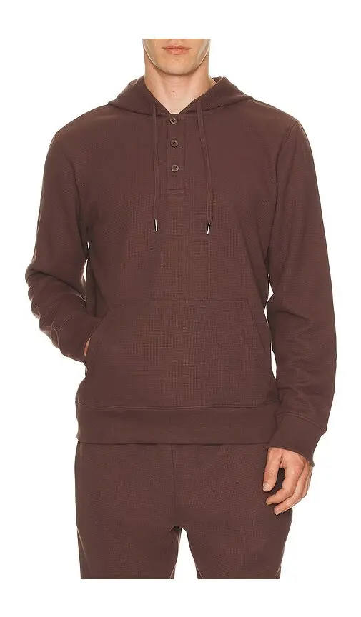 Onia Waffle Half Button Hoodie