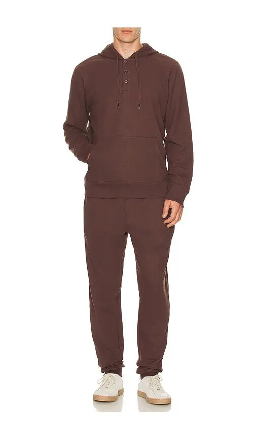 Onia Waffle Half Button Hoodie