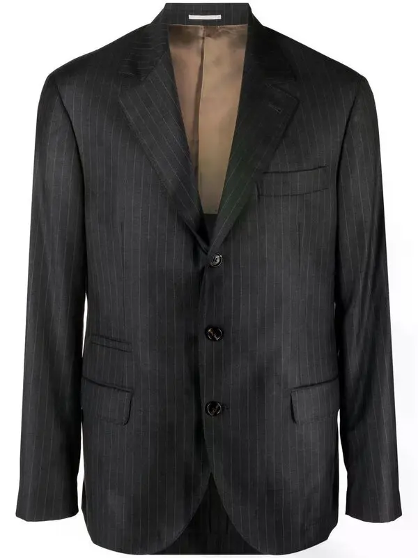 Brunello Cucinelli Chalk-stripe Virgin-wool Blazer