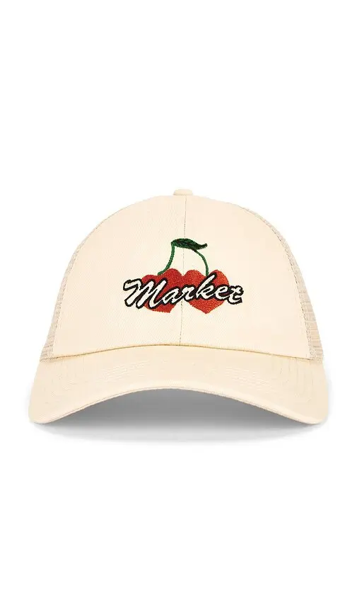 MARKET Double Cherries Trucker Hat - Unbleached Cotton