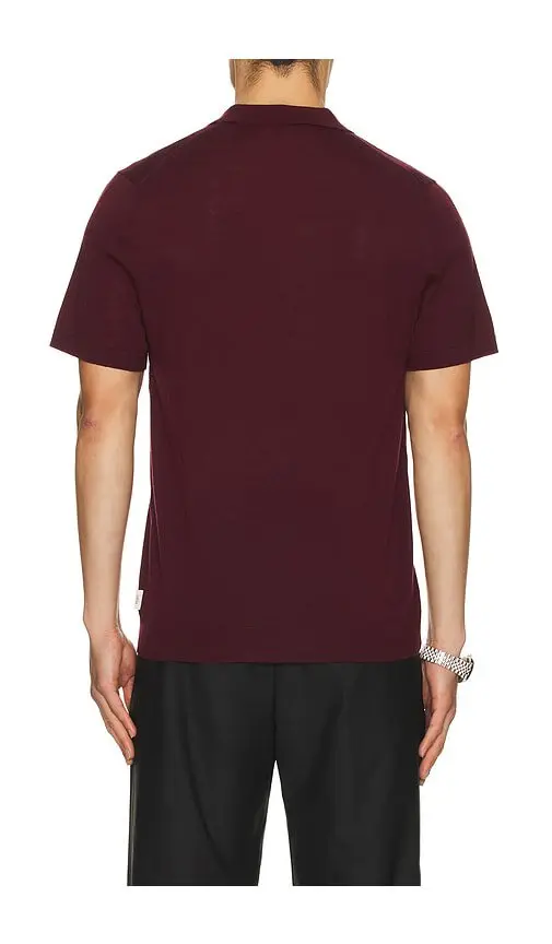 Onia Extra Fine Merino Wool Polo In Wine - Port Wine