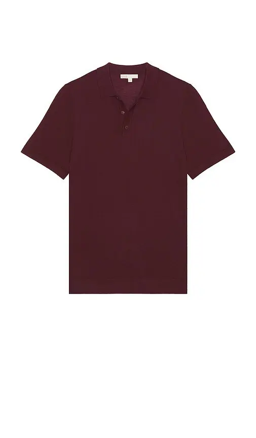 Onia Extra Fine Merino Wool Polo In Wine - Port Wine