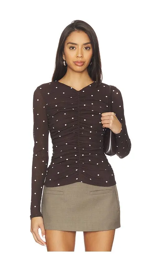 Rails Georgina Top - Cocoa Polka Dots