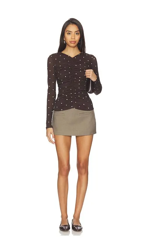 Rails Georgina Top - Cocoa Polka Dots