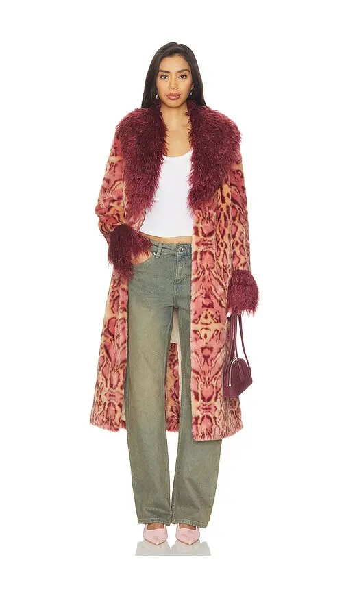 UNREAL FUR Cuvée Rose Coat - Rouge
