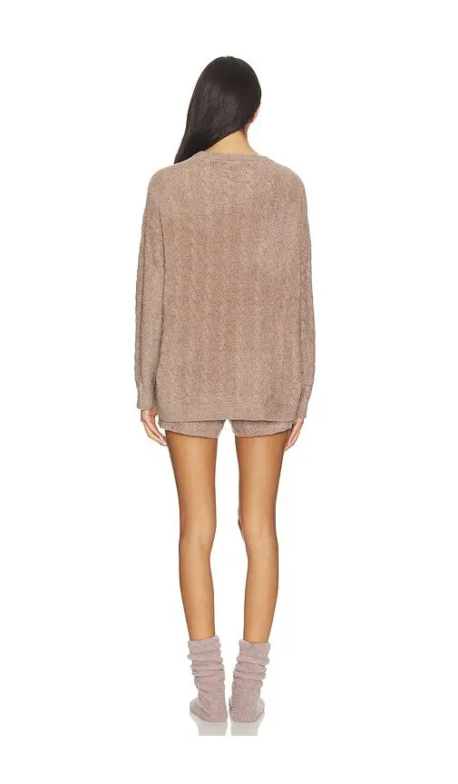 Barefoot Dreams Cable Pullover And Short Set - Sable