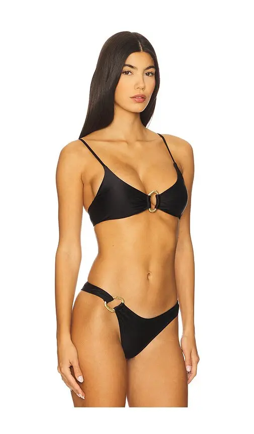 L*Space Amory Ring Detail Bikini Top - Black