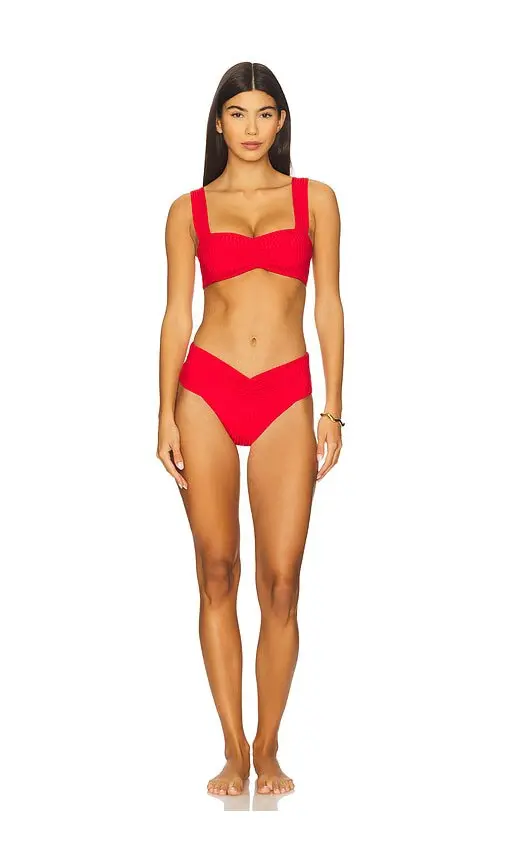 L*Space Eco Ocean Rib Bardot Classic Bottom - Flame