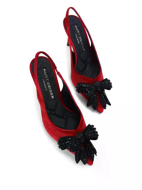 Kurt Geiger 65mm Crystal-embellished Bow Slingback Flats