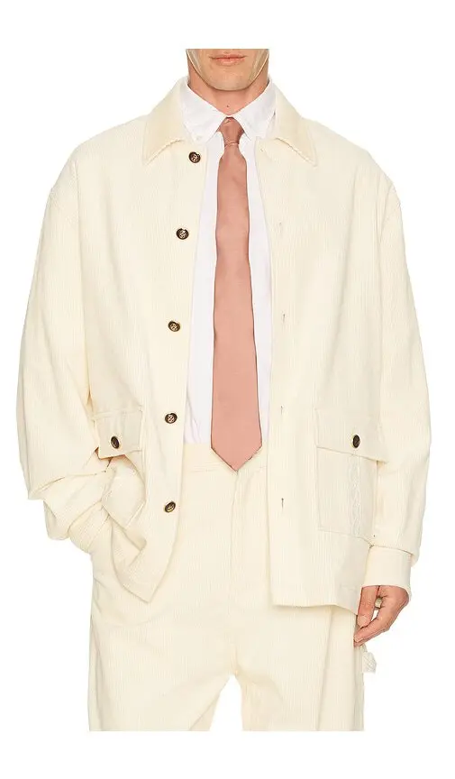 DRÃ´LE DE MONSIEUR La Surchemise Corduroy In White