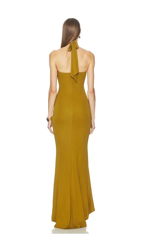 slim fit dress slacks Neha Maxi Dress Chartreuse Flanella main image 0
