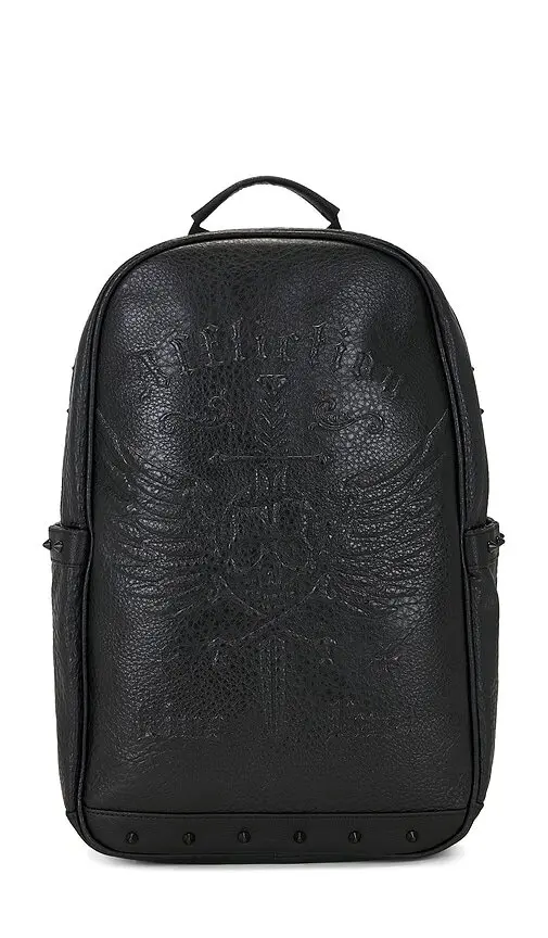 AFFLICTION Spike Backpack - Black Pu Leather