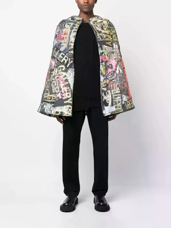 GALLERY DEPT. Logo-patchwork Cotton Cape