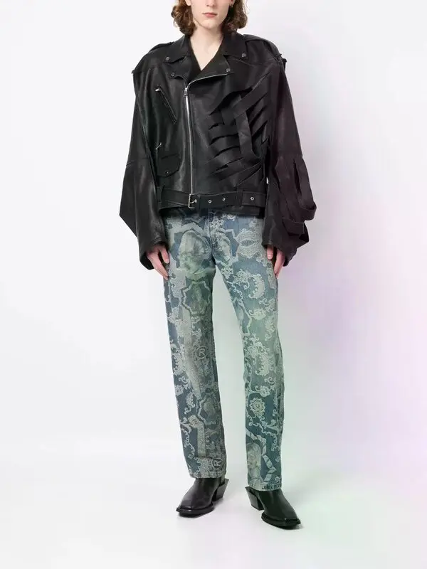 Natasha Zinko Deconstructed Leather Biker Jacket