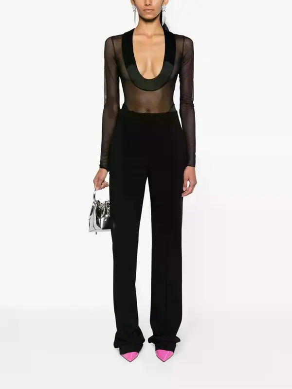 LAQUAN SMITH Satin-trim Bodysuit