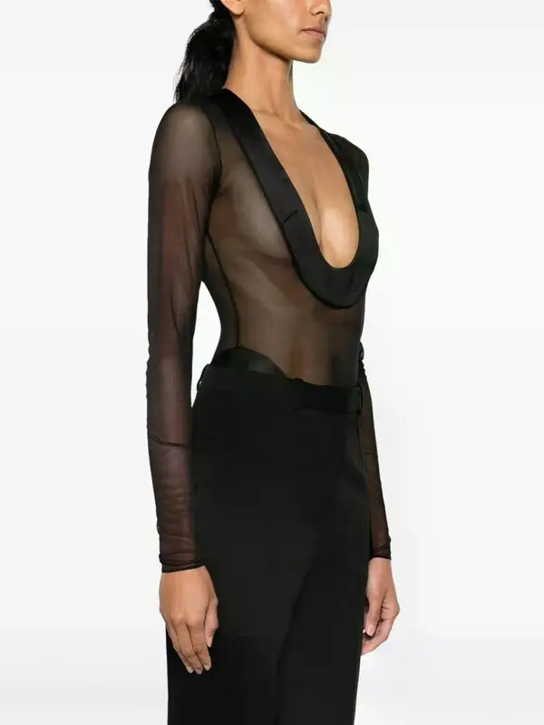 LAQUAN SMITH Satin-trim Bodysuit
