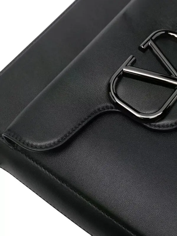 Valentino Garavani Vlogo Leather Messenger Bag