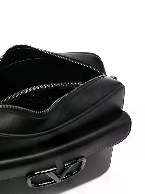 Valentino Garavani Vlogo Leather Messenger Bag