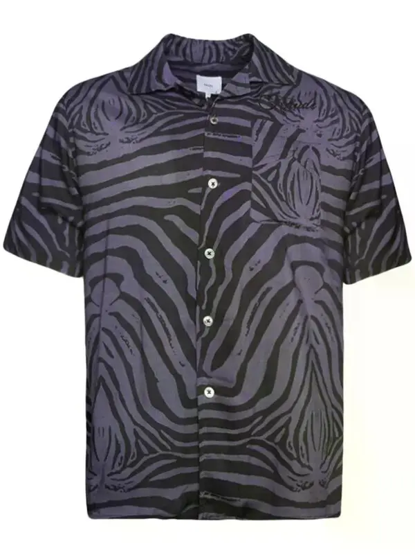 Rhude Zebra-print Short-sleeve Shirt - Grey