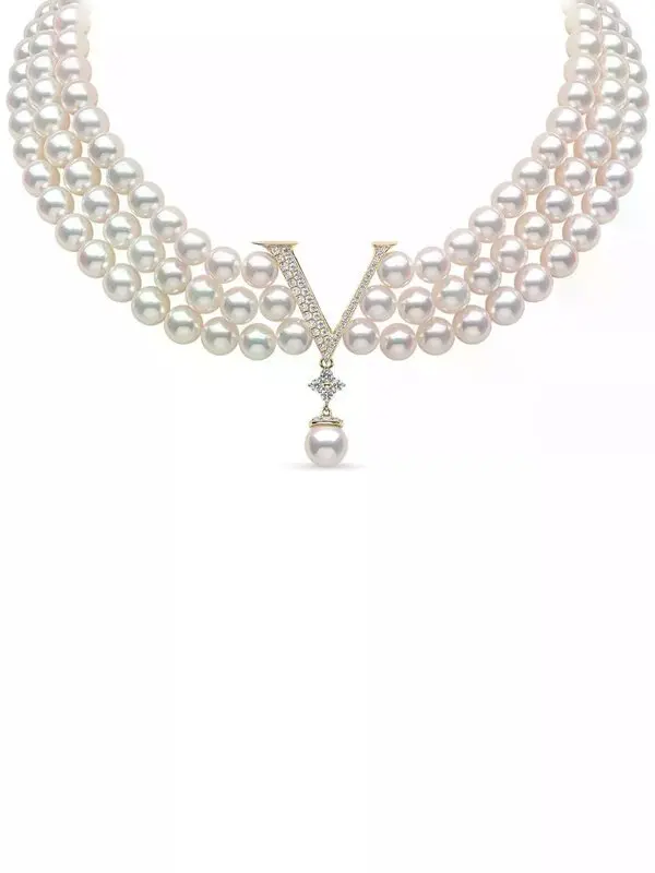 Yoko London Akoya Pearl And Diamond Necklace - Gold