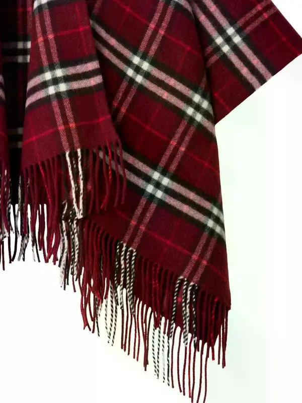Burberry Checked Fringed Cape