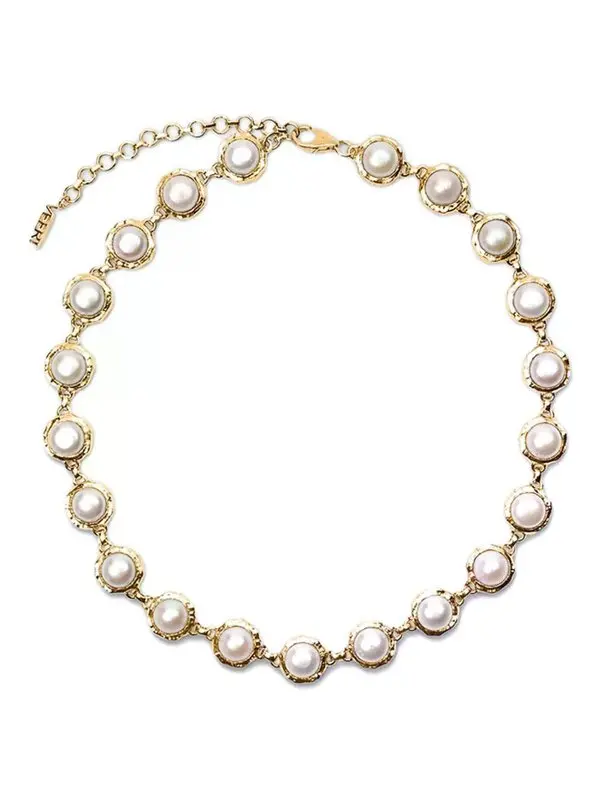 VEERT Pearl Circle Necklace - Yellow