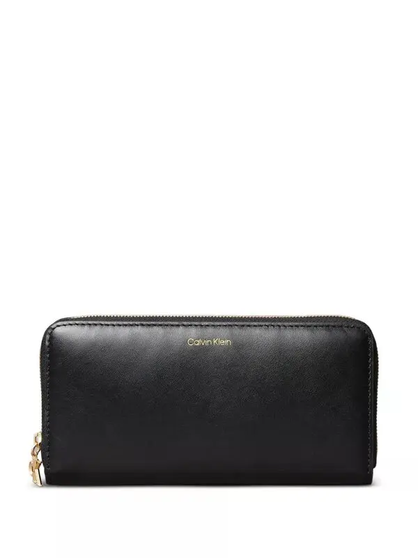 Calvin Klein Logo-detail Leather Wallet - Black