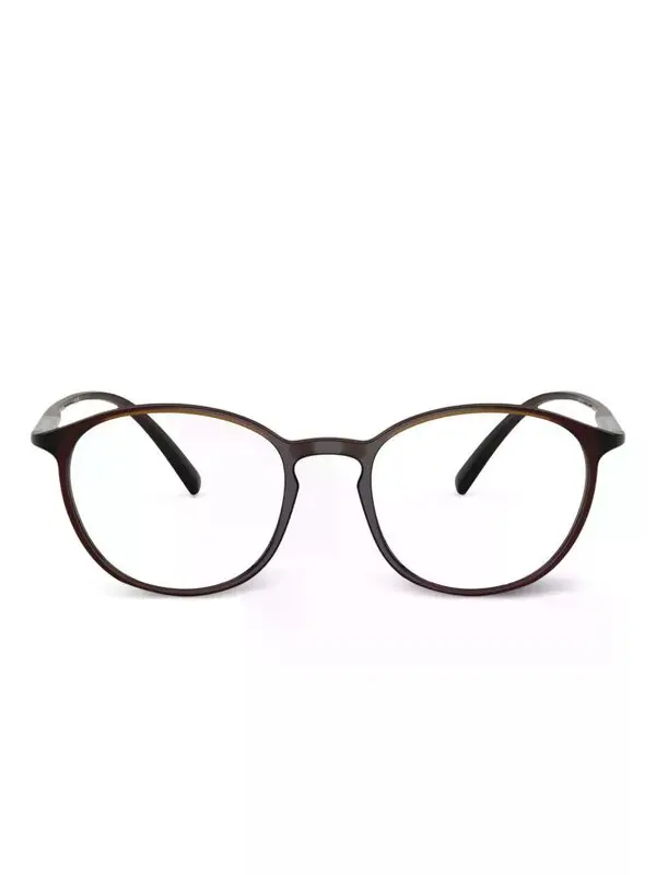Giorgio Armani Round Frame Eyeglasses - Brown