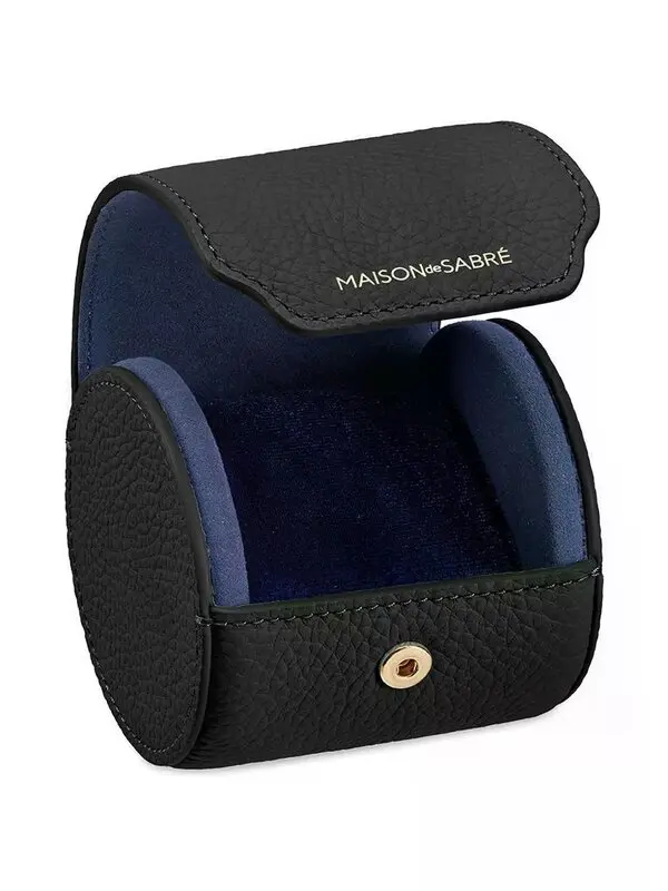 MAISON DE SABRE Snap-button Leather Watch Box - Black