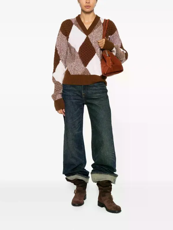 Stella McCartney V-neck Argyle Sweater