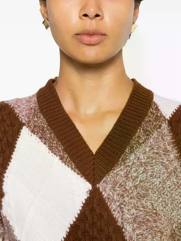 Stella McCartney V-neck Argyle Sweater