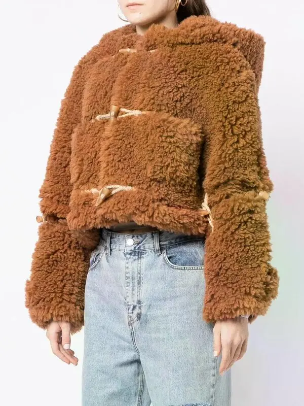 Rokh Faux-fur Hooded Duffle Jacket