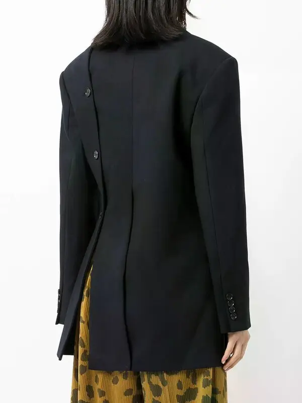 Rokh Off-centre Buttoned Blazer - Blue