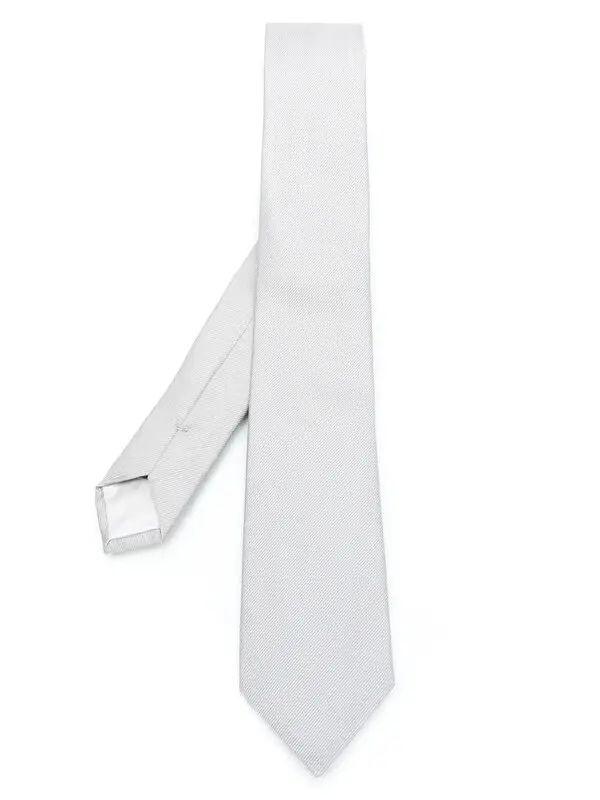 Giorgio Armani Woven Jacquard Neck Tie - Grey