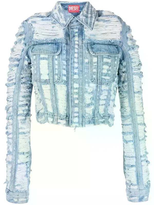 DIESEL® De-slimmy-fsc Cropped Denim Jacket - Blue