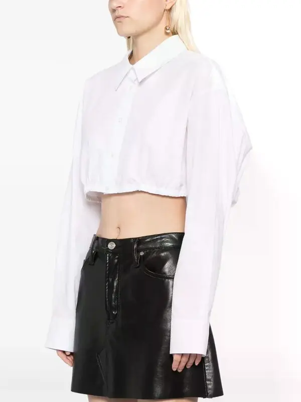 Alexander Wang Rhinestone-embellished Cropped Shirt
