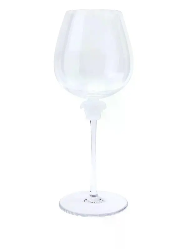 Versace Medusa-stem Crystal Wine Glass - White