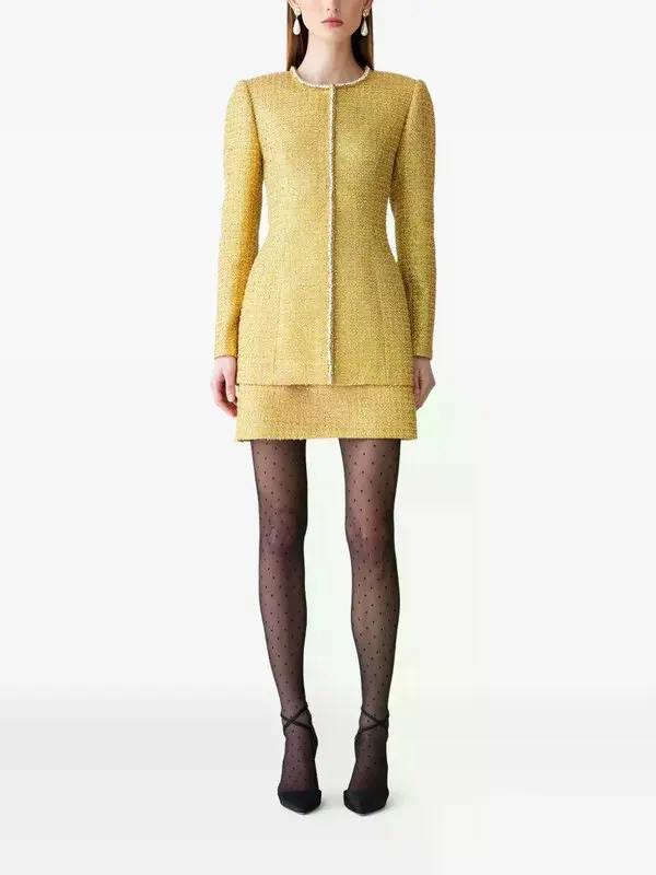 Carolina Herrera Lurex Tweed Mini Skirt - Yellow