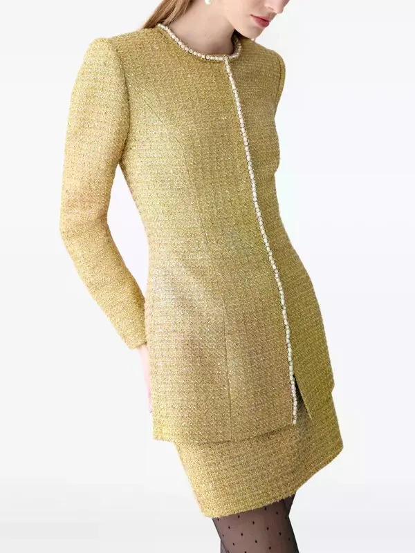 Carolina Herrera Lurex Tweed Mini Skirt - Yellow