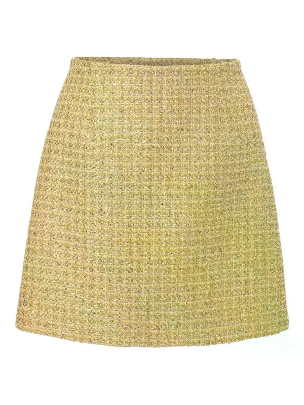 Carolina Herrera Lurex Tweed Mini Skirt - Yellow