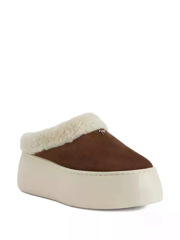 GIUSEPPE ZANOTTI Gz League Shearling Platform Slippers