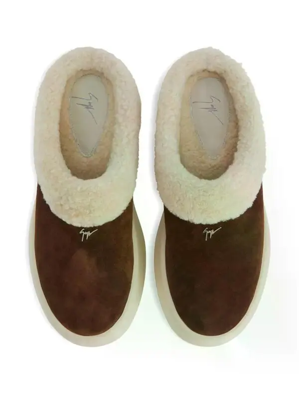 GIUSEPPE ZANOTTI Gz League Shearling Platform Slippers