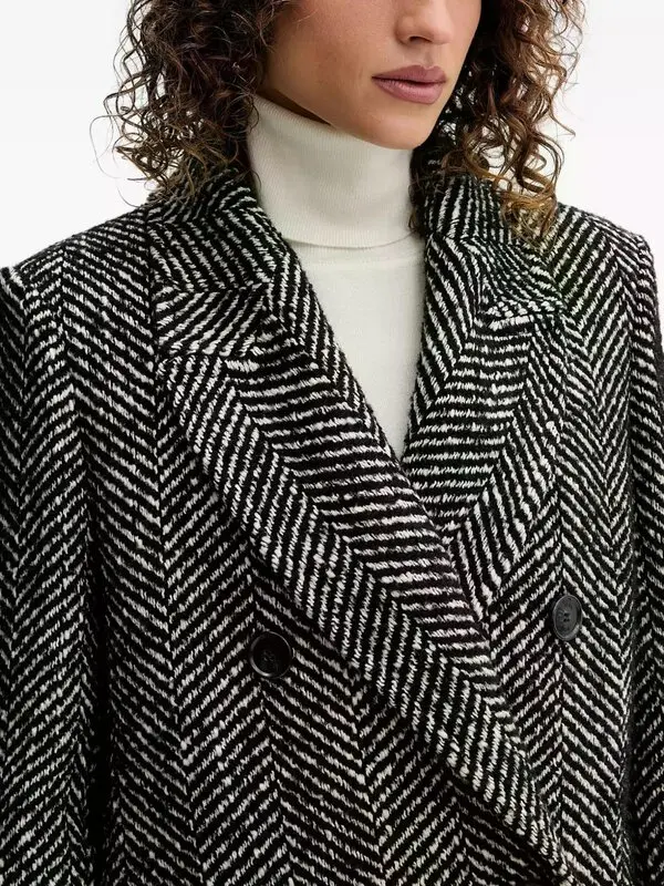 BOSS Double-breasted Herringbone Overcoat