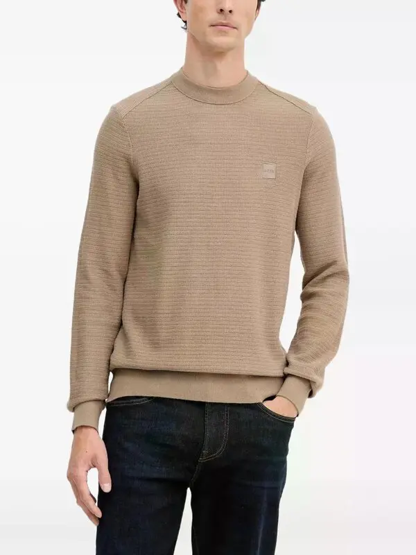 BOSS Logo-patch Sweater - Neutrals