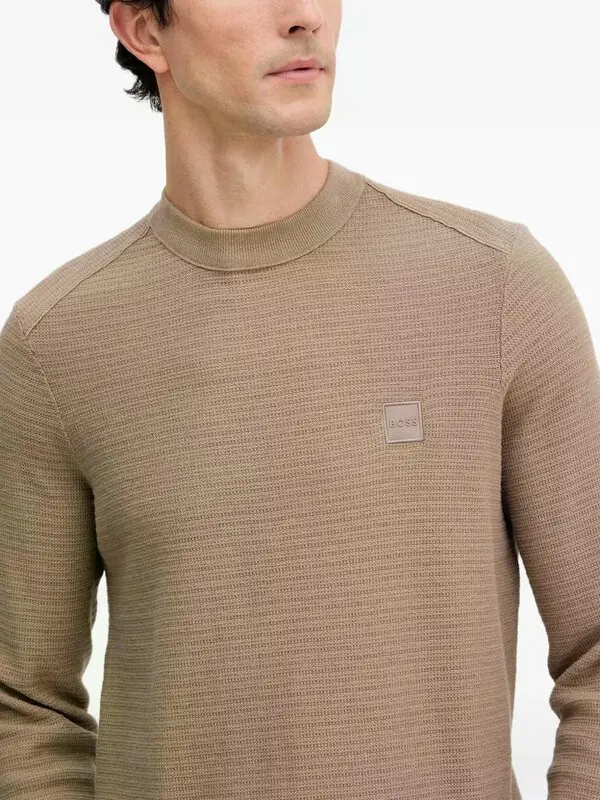 BOSS Logo-patch Sweater - Neutrals