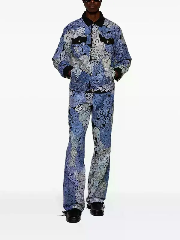 EARTHLING VIP Poetic Lust Crochet Denim Jeans - Blue