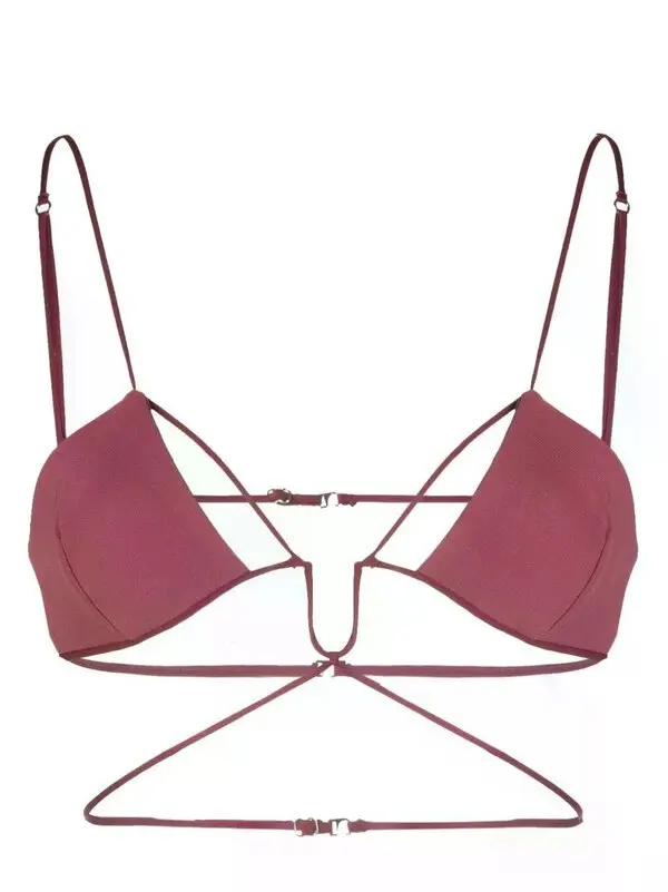 NENSI DOJAKA Cut-out Triangle Bra - Red